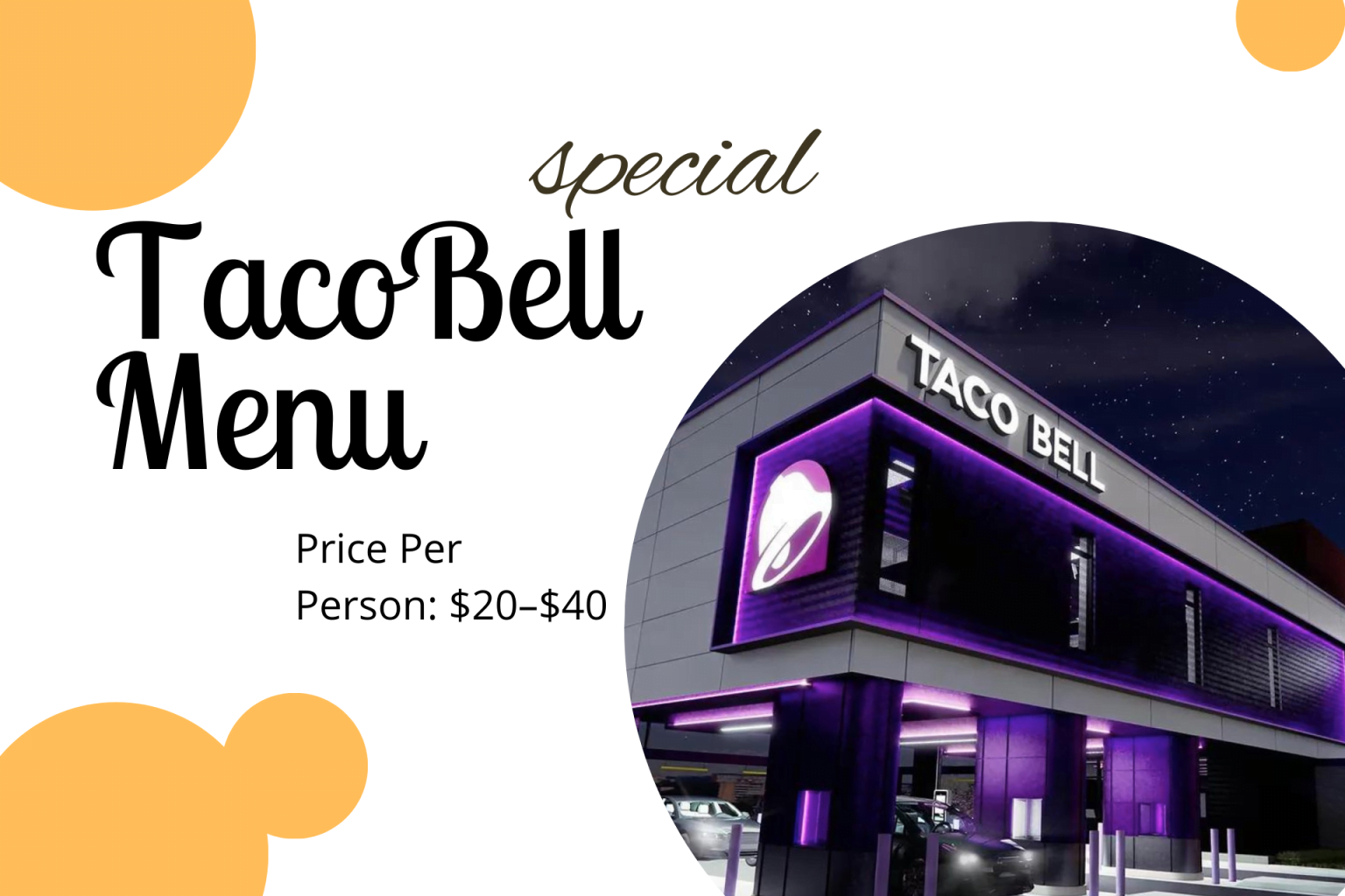 Latest Taco Bell Menu with Prices in Australia